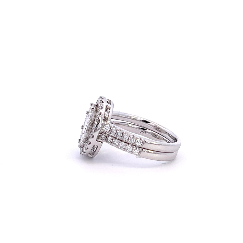 Round Illusion Cut Double Halo Pattern Diamond Gold Engagement Ring ...